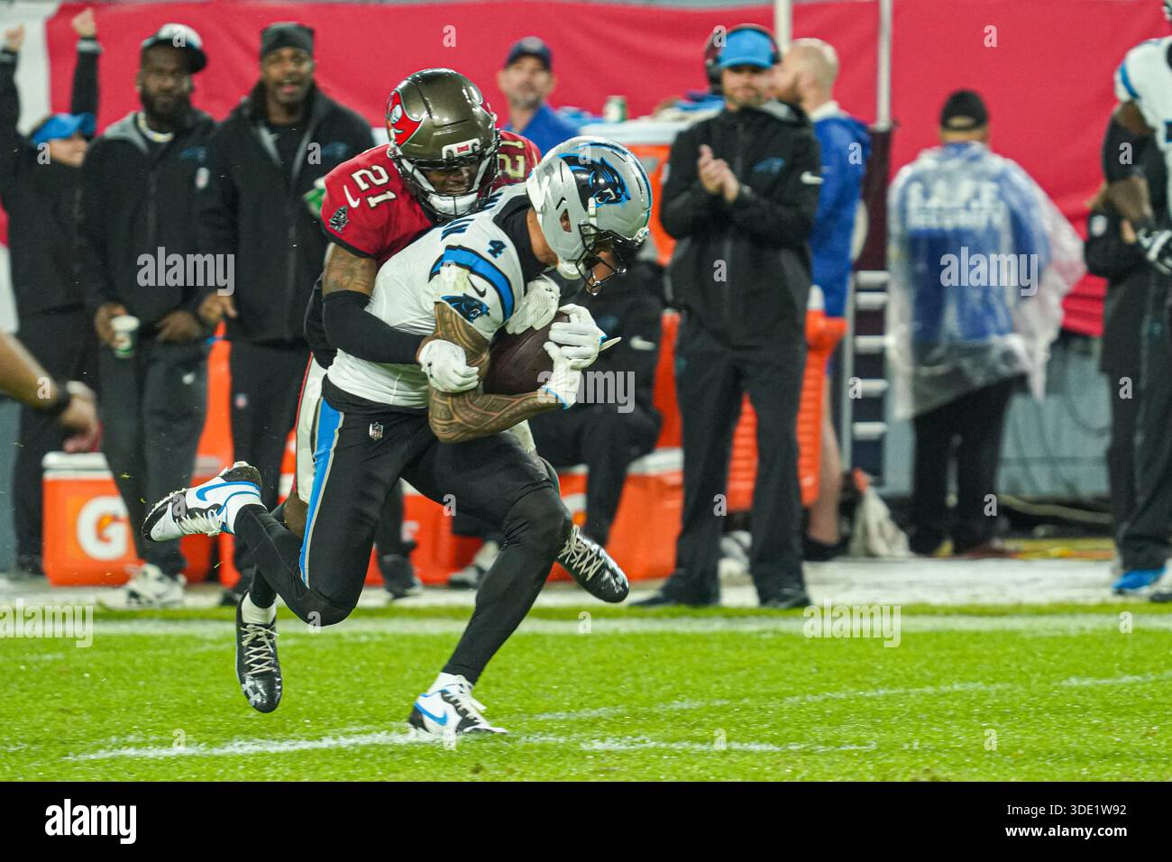 Tampa Bay, Florida, USA, January 3, 2026, Carolina Panthers player ...