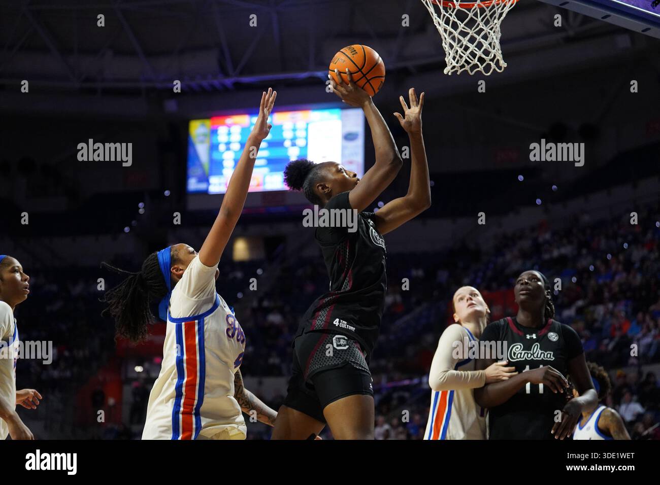 during the first half of an NCAA college basketball game Sunday, Jan. 4 ...