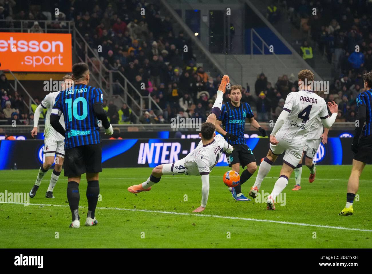 Milan, Italy. 04/01/2026. Martin Vitik, during FC Internazionale Vs ...