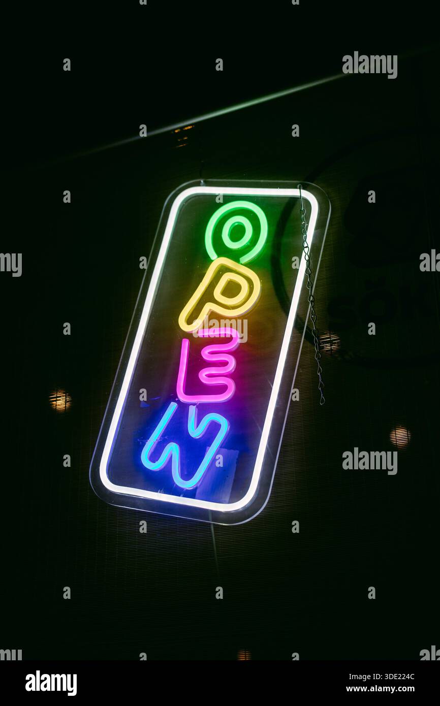 Bright neon sign displays hi-res stock photography and images - Alamy