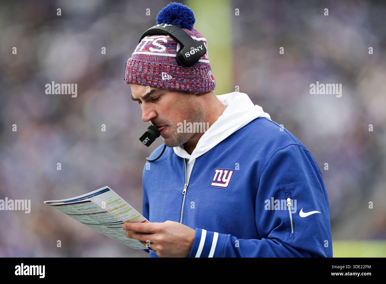 New York Giants head coach Mike Kafka during the first half of an NFL ...