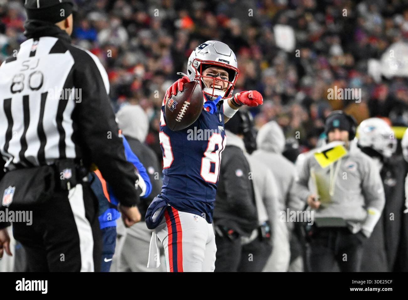 Jan 4, 2026; Foxboro, Massachusetts, USA; New England Patriots wide ...
