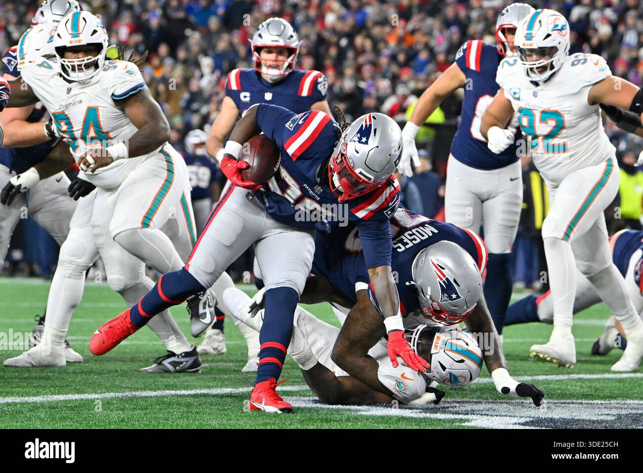 Jan 4, 2026; Foxboro, Massachusetts, USA; New England Patriots running ...