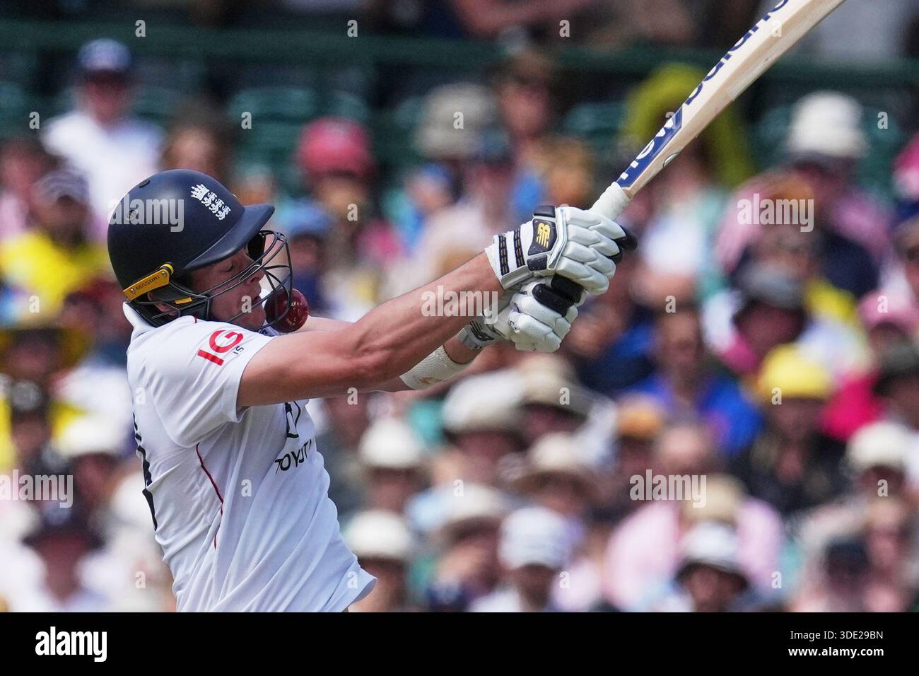 England's Jamie Smith bats during play on day two of the fifth and ...