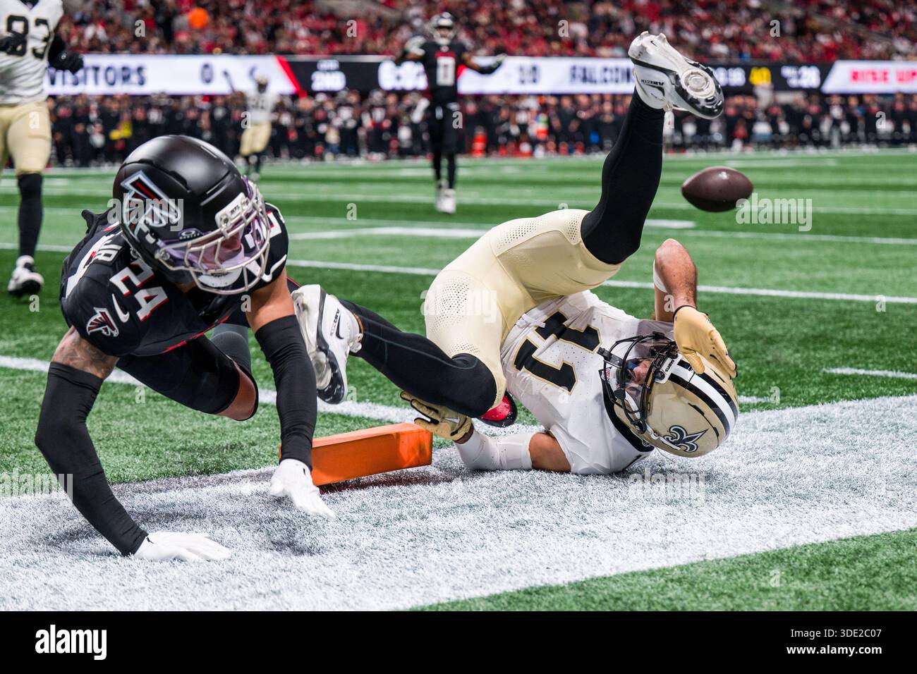 Atlanta Falcons cornerback A.J. Terrell Jr. (24) breaks up a pass ...