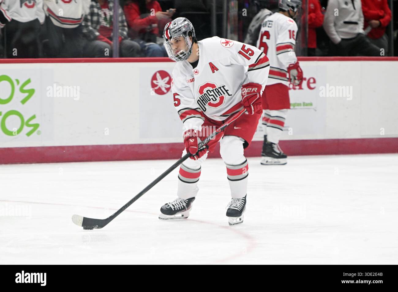 January 2, 2026: Ohio State Buckeyes forward Adam Eisele (15) warms up ...
