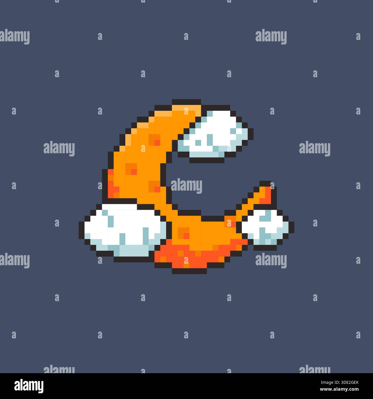 Pixel art Crescent Moon with Clouds game asset Stock Vector Image & Art ...