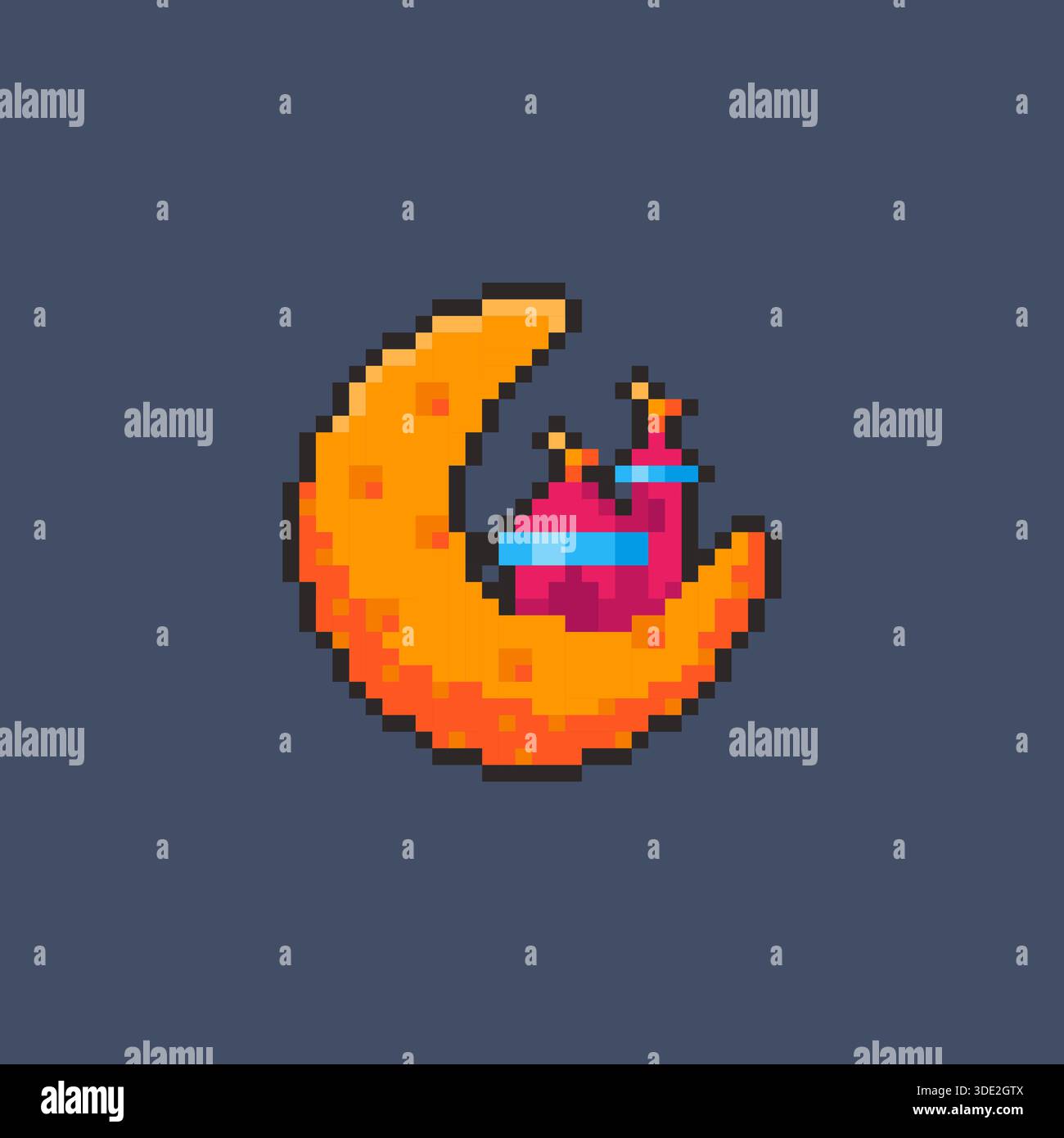 Mosque tower moon Stock Vector Images - Alamy