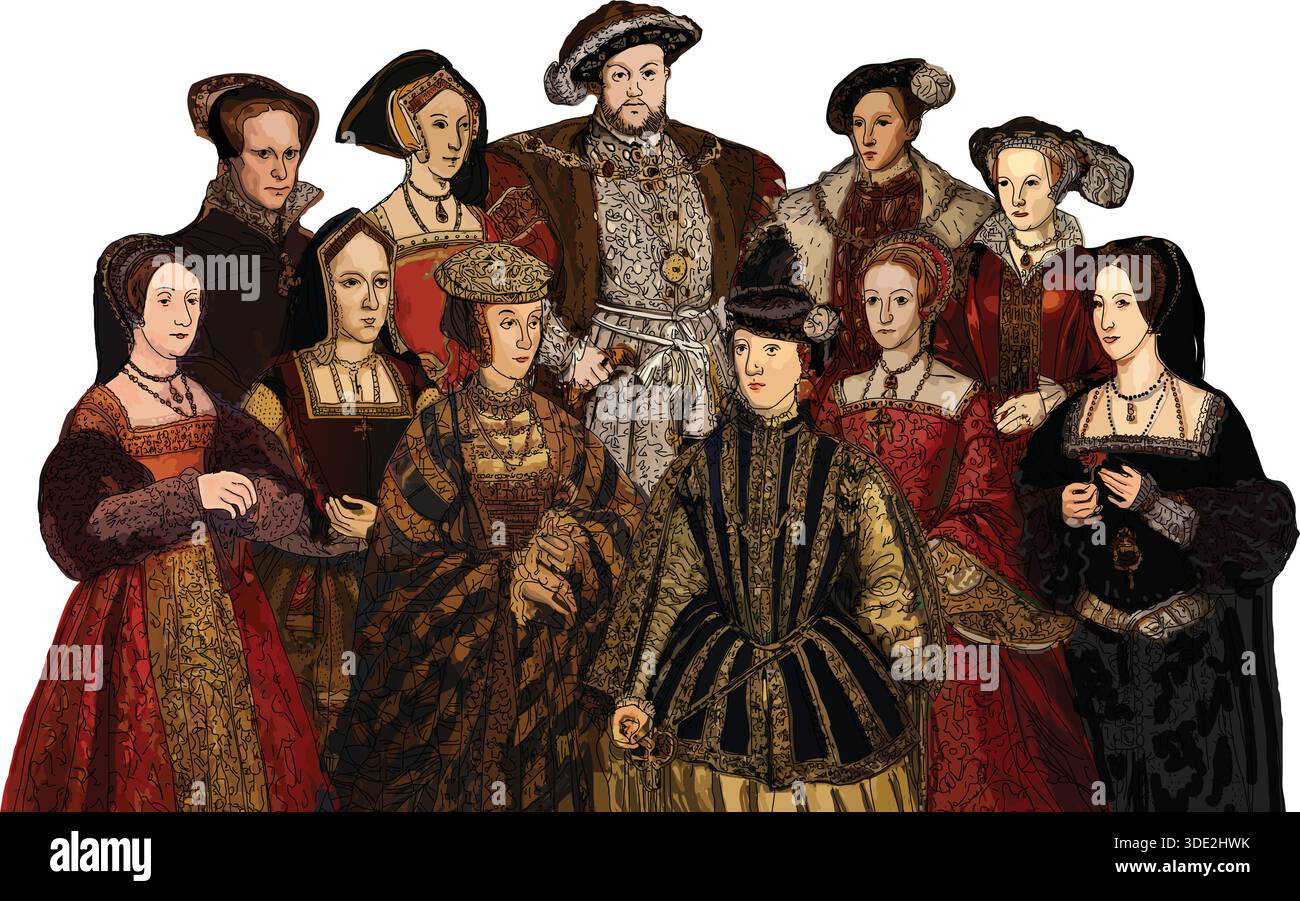 Henry viii six wives Stock Vector Images - Alamy