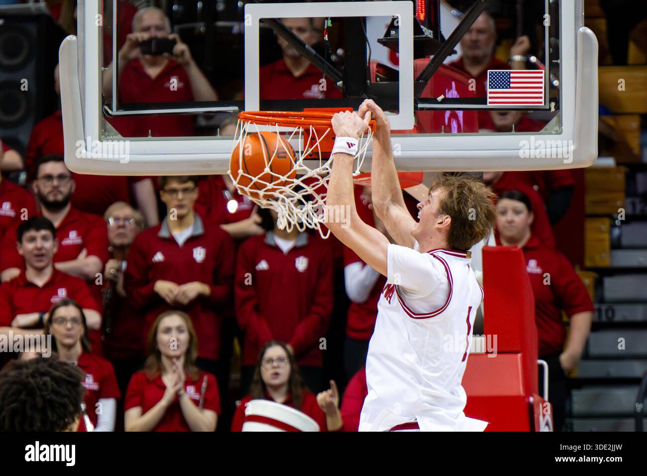 Indiana forward Reed Bailey scores during the first half of an NCAA ...