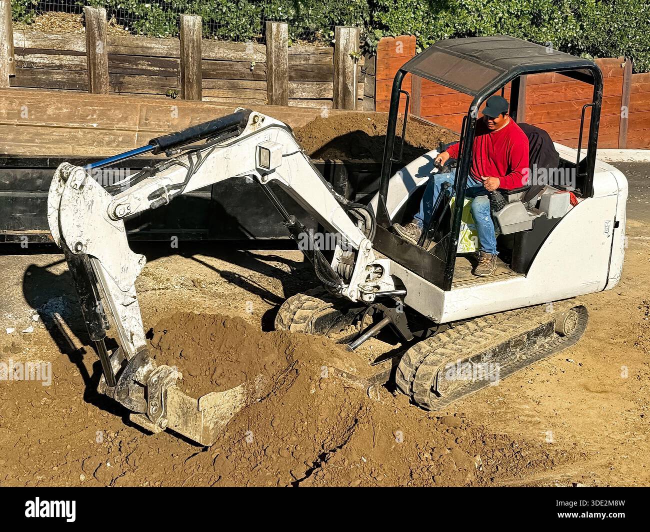Mini excavator bobcat driver hi-res stock photography and images - Alamy