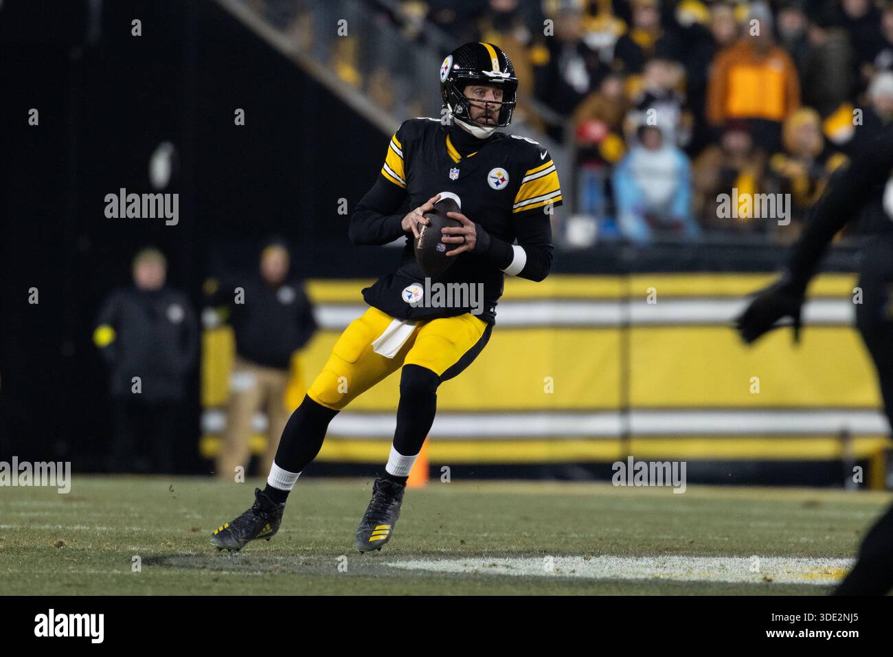 Pittsburgh Steelers quarterback Aaron Rodgers (8) looks to pass during ...