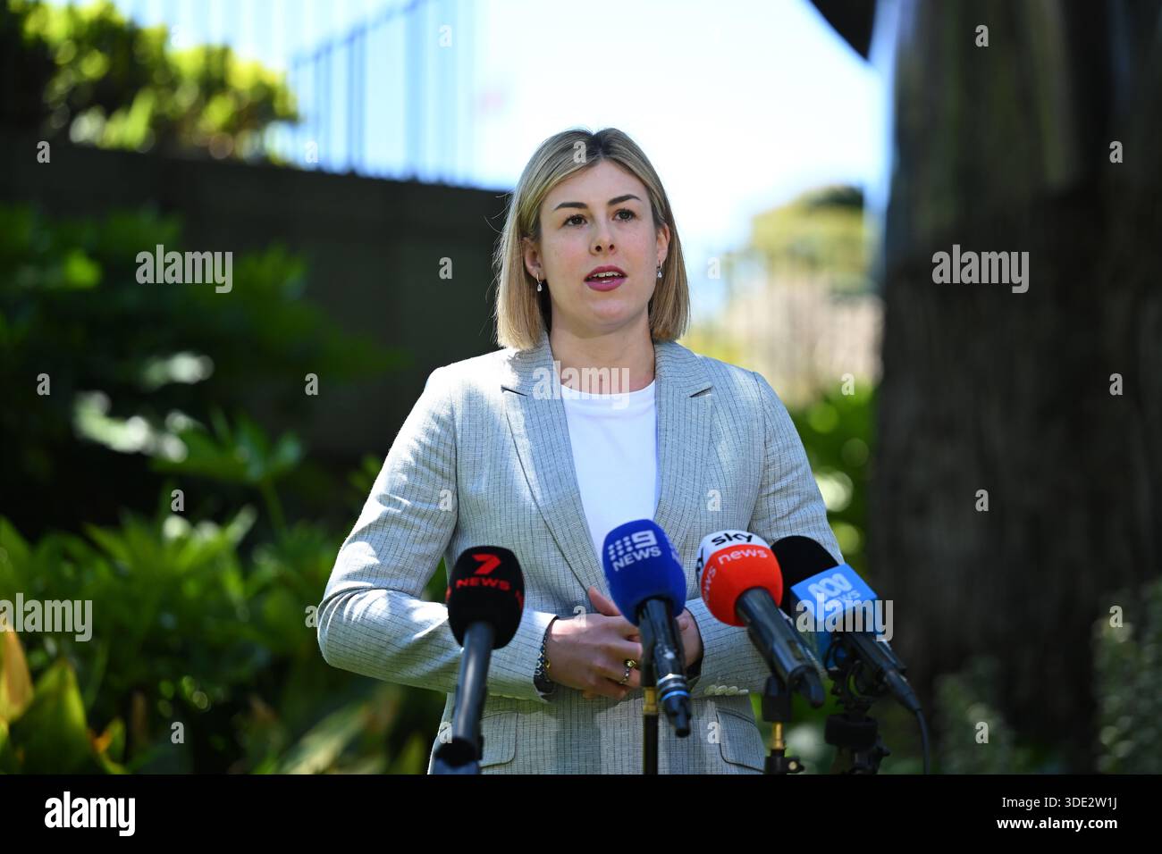 Victorian Opposition Leader Jess Wilson speaks to media during a press ...