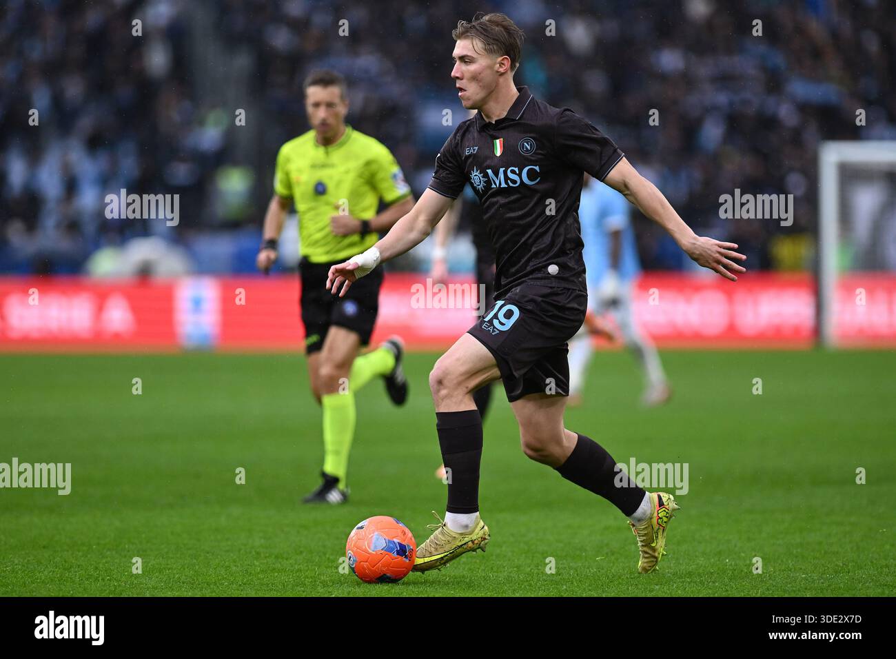 Rasmus Hojlund of Napoli during the Serie A match between Lazio and ...