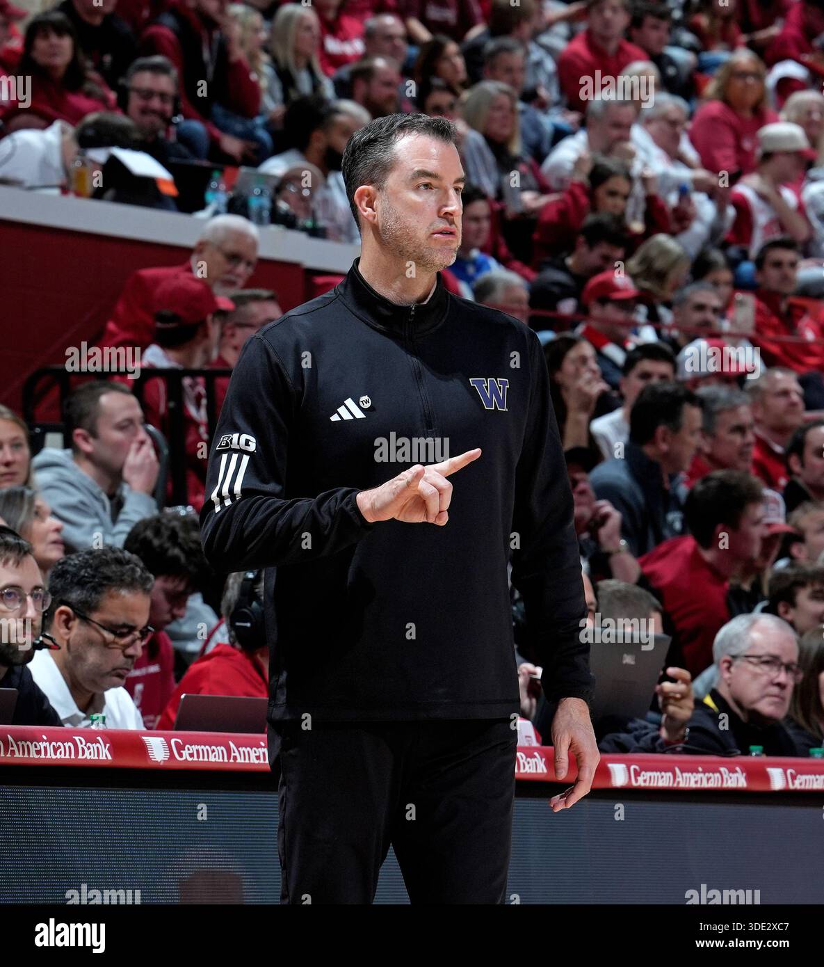 BLOOMINGTON, IN - JANUARY 04: Washington Huskies coach Danny Sprinkle ...