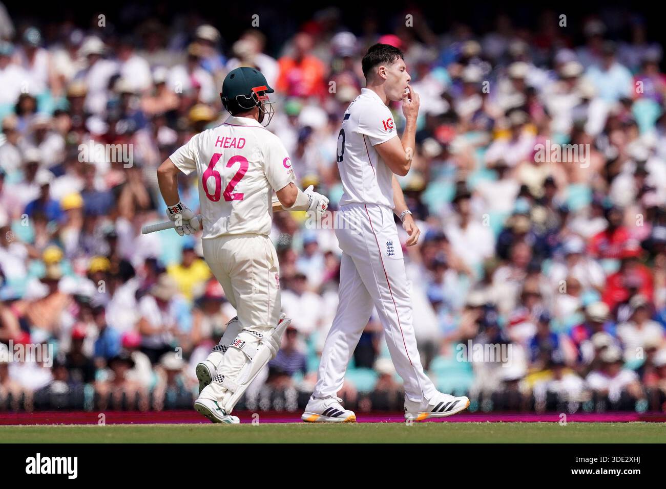 England’s Matthew Potts (right) cuts a frustrated figure as Australia's ...