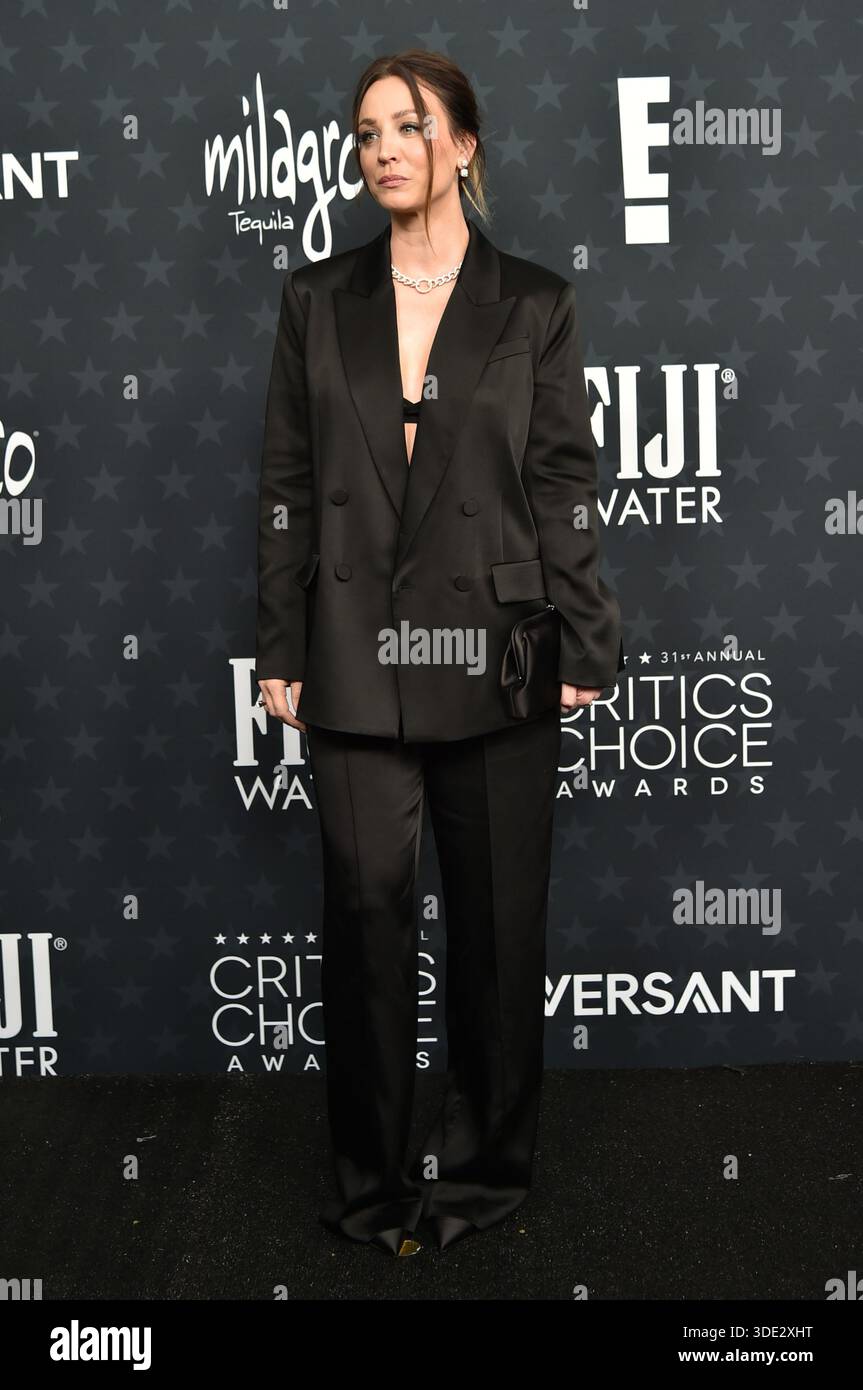 Kaley Cuoco arrives at the 31st Annual Critics Choice Awards on Sunday ...
