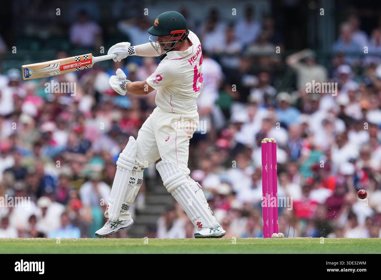 Australia's Travis Head bats during play on day two of the fifth and ...