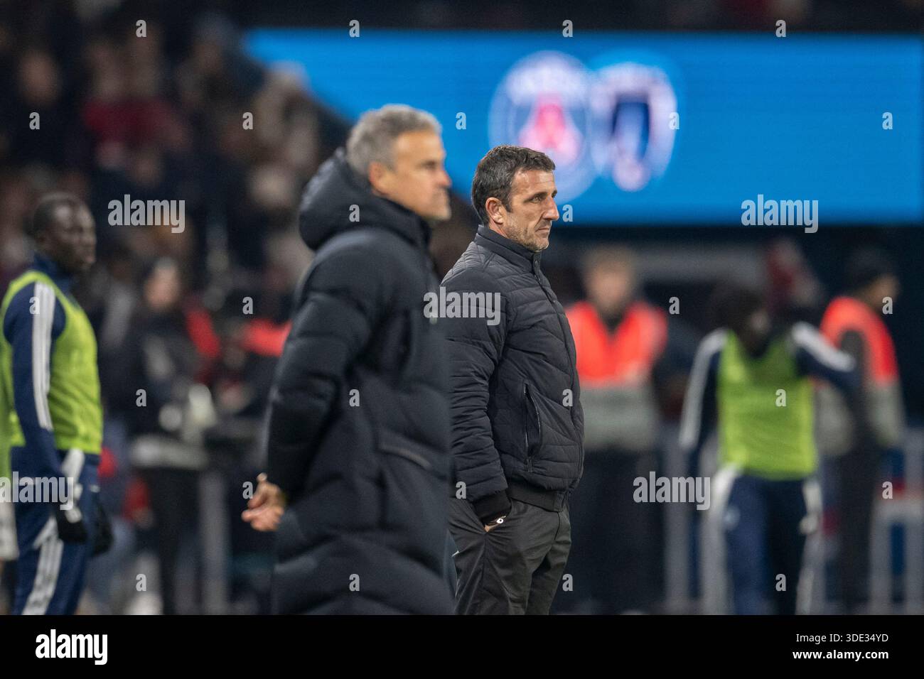Luis Enrique and Gilli Stephane during the French L1 football match ...