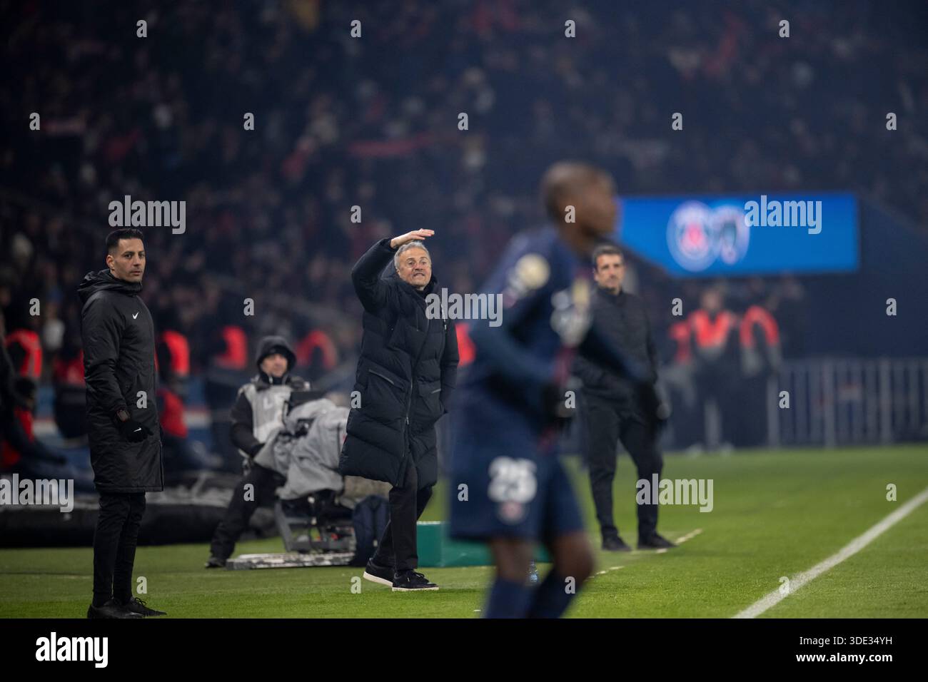 Luis Enrique and Gilli Stephane during the French L1 football match ...