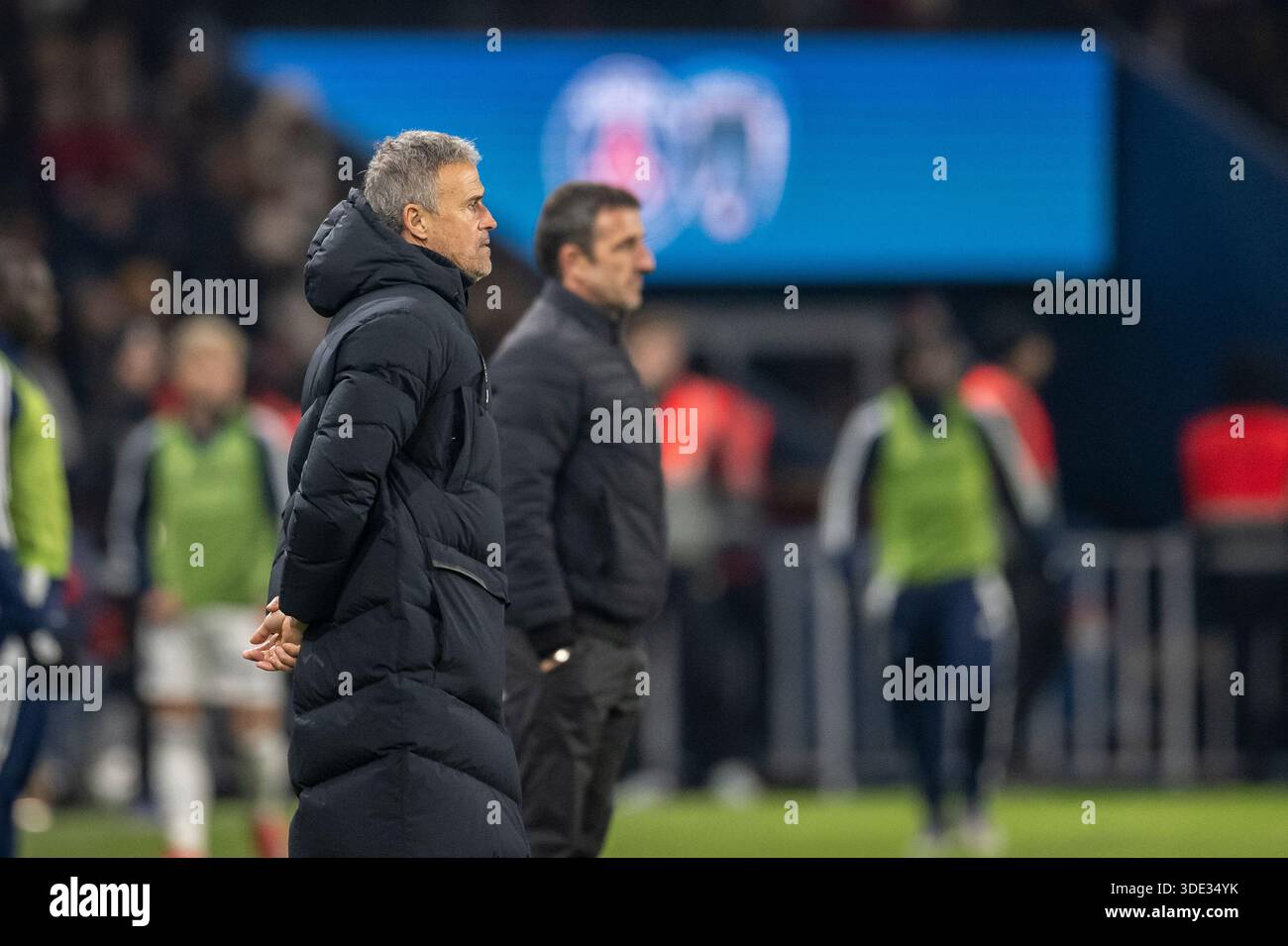 Luis Enrique and Gilli Stephane during the French L1 football match ...