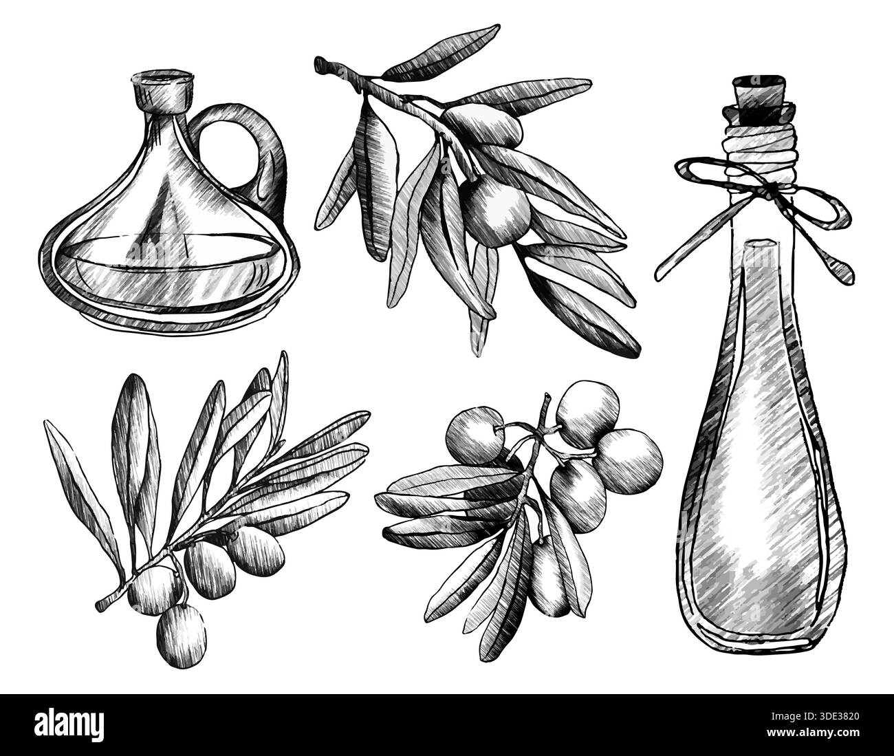 Bowl olive oil isolated Black and White Stock Photos & Images - Alamy