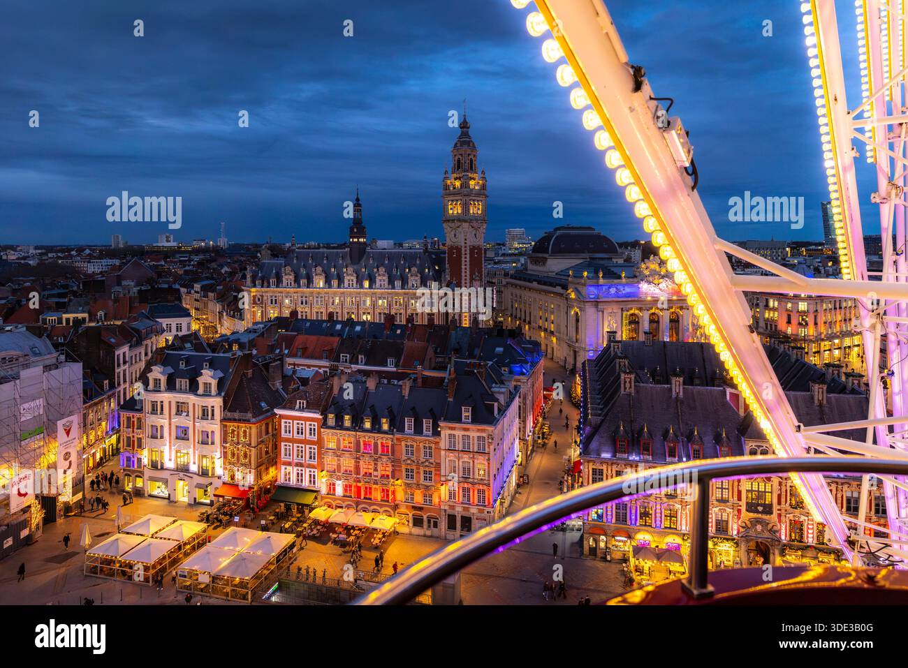 Lille, France - December 9, 2025: Aerial view of Old Lille and its ...