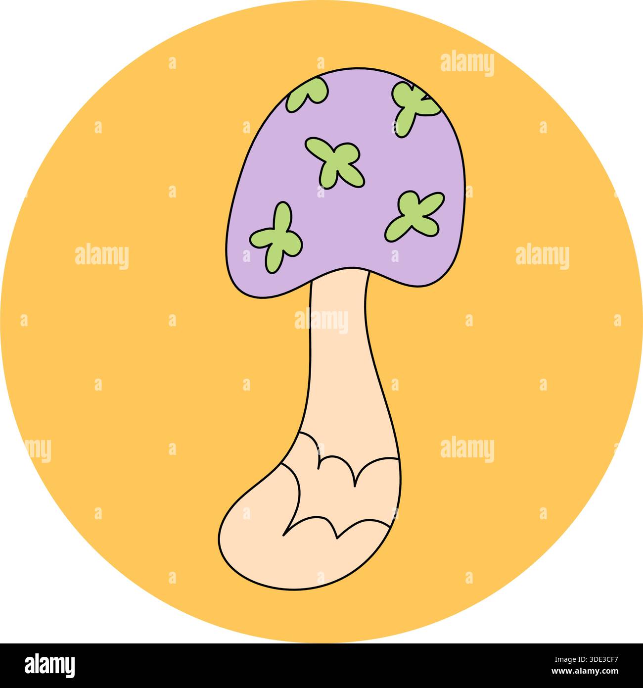 Groovy retro mushroom sticker Stock Vector Images - Alamy