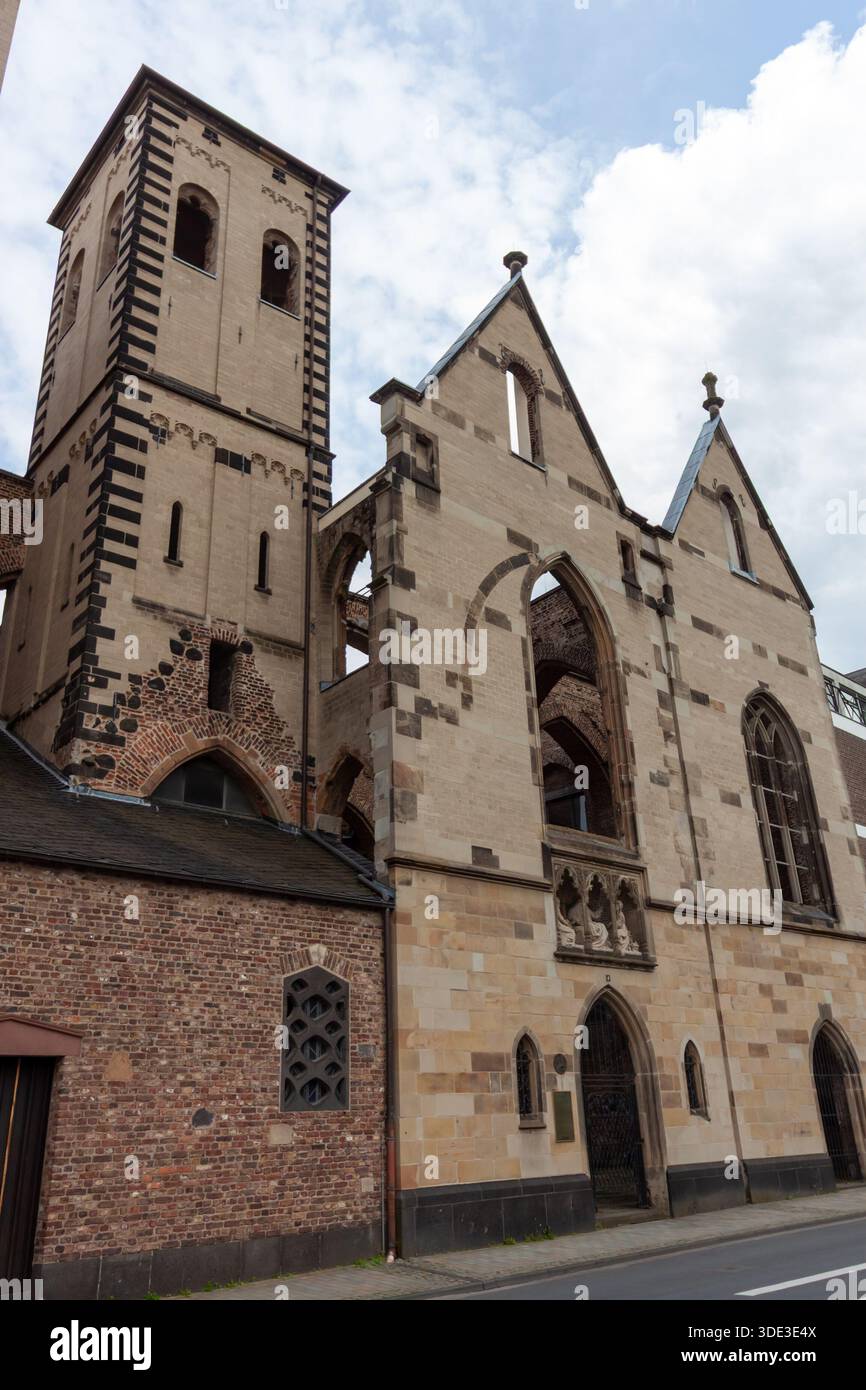Ruins of Alt St. Alban memorial church in Cologne, Germany. Historic ...