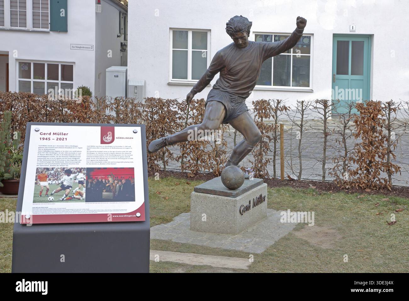 Memorial to soccer player Gerd Mueller, German national team player ...