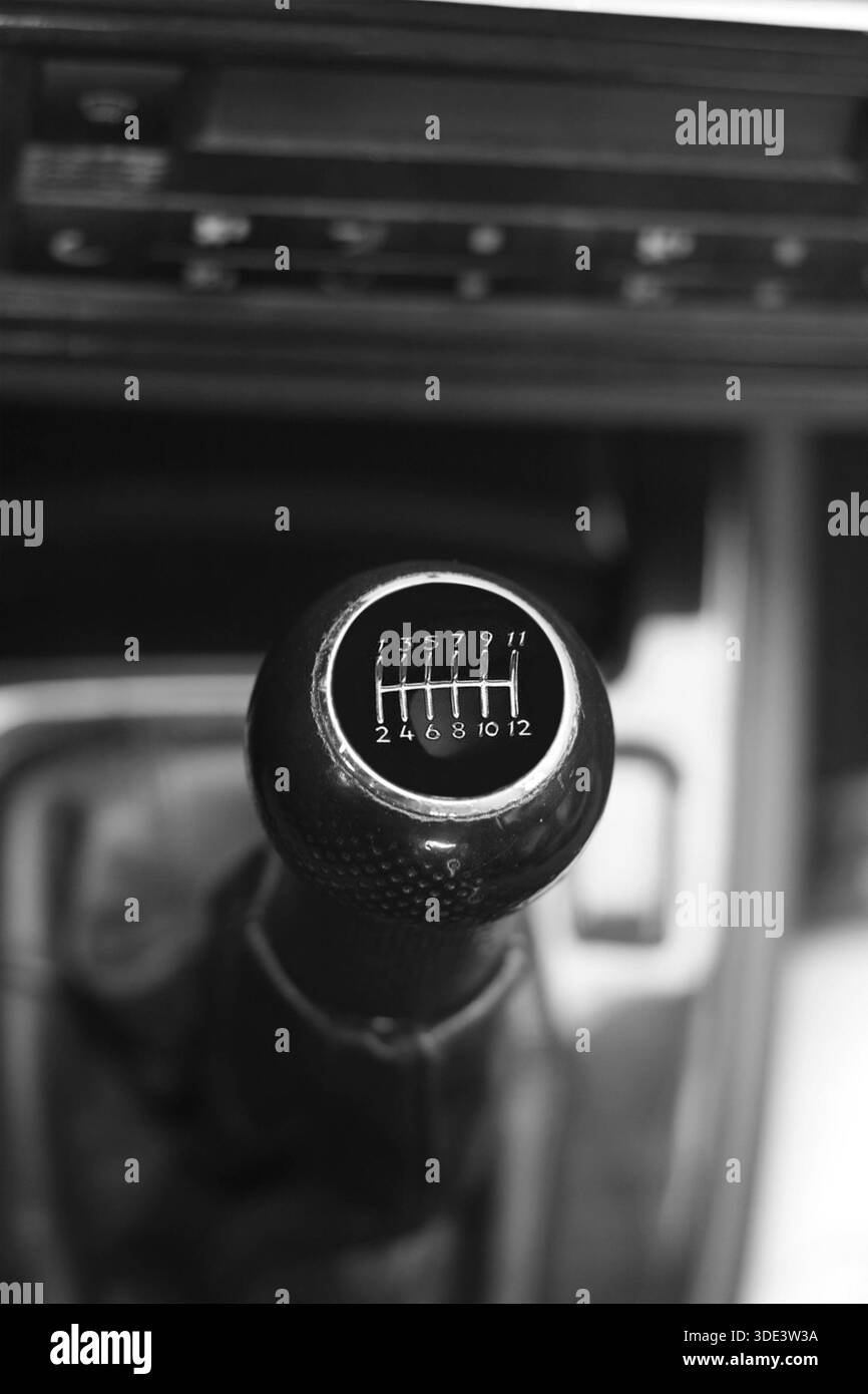 Gear lever car Black and White Stock Photos & Images - Alamy
