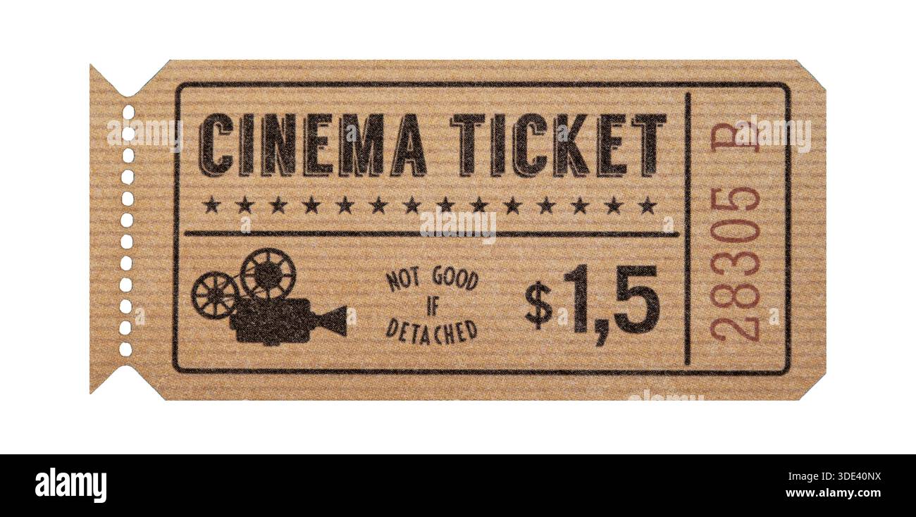 old entry ticket with serial number Stock Photo - Alamy