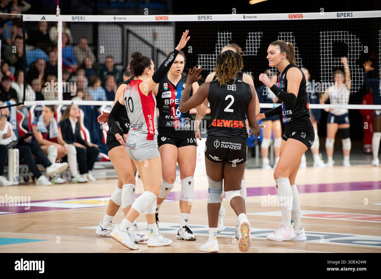 Volley Bergamo 1991 exulting during Volley Italian Championship match ...