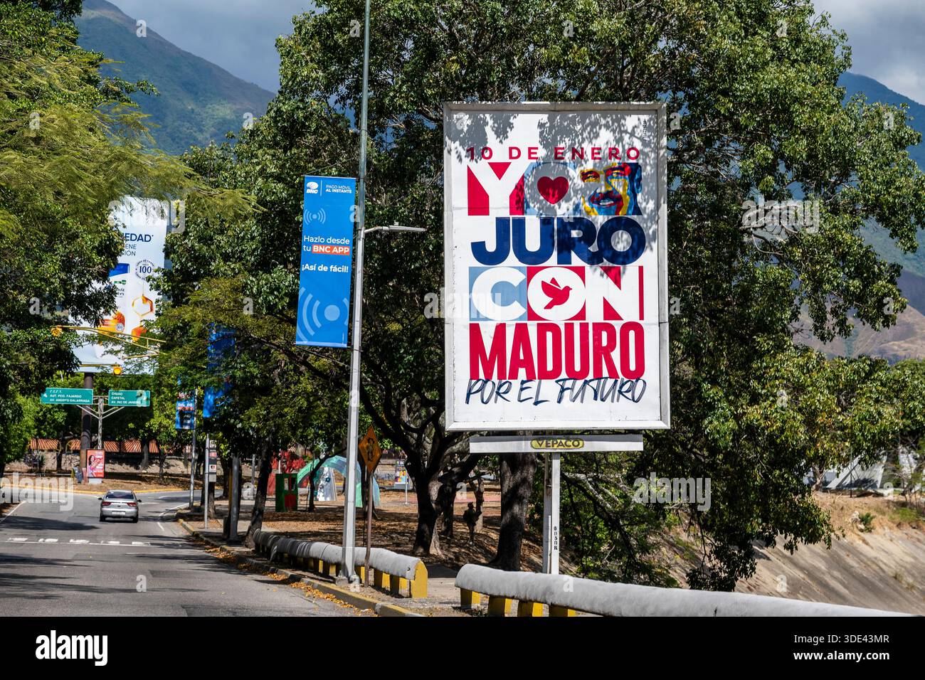 A poster of the captured president Nicolas Maduro with the date January ...