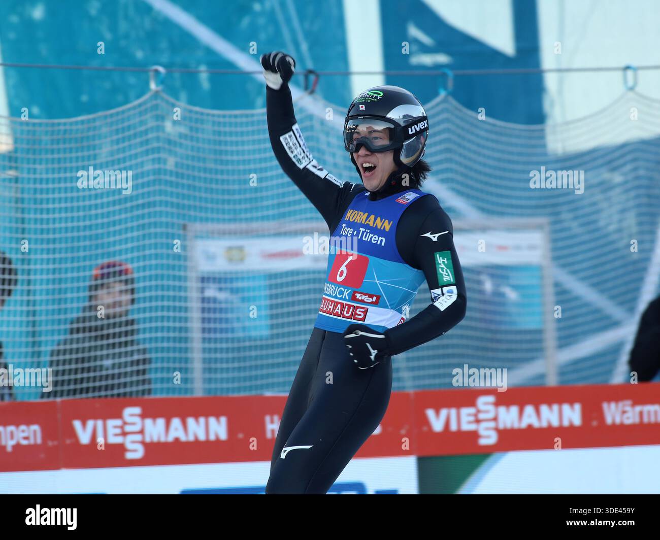 Nikaido ren jpn standing with ski in the runoff hi-res stock ...