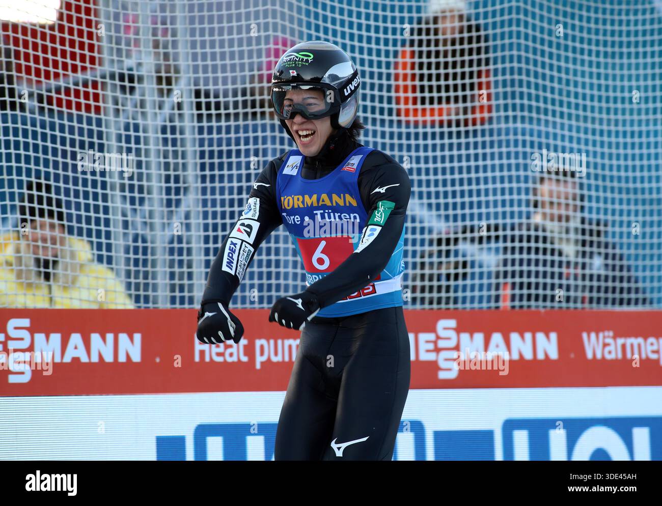 Nikaido ren jpn standing with ski in the runoff hi-res stock ...