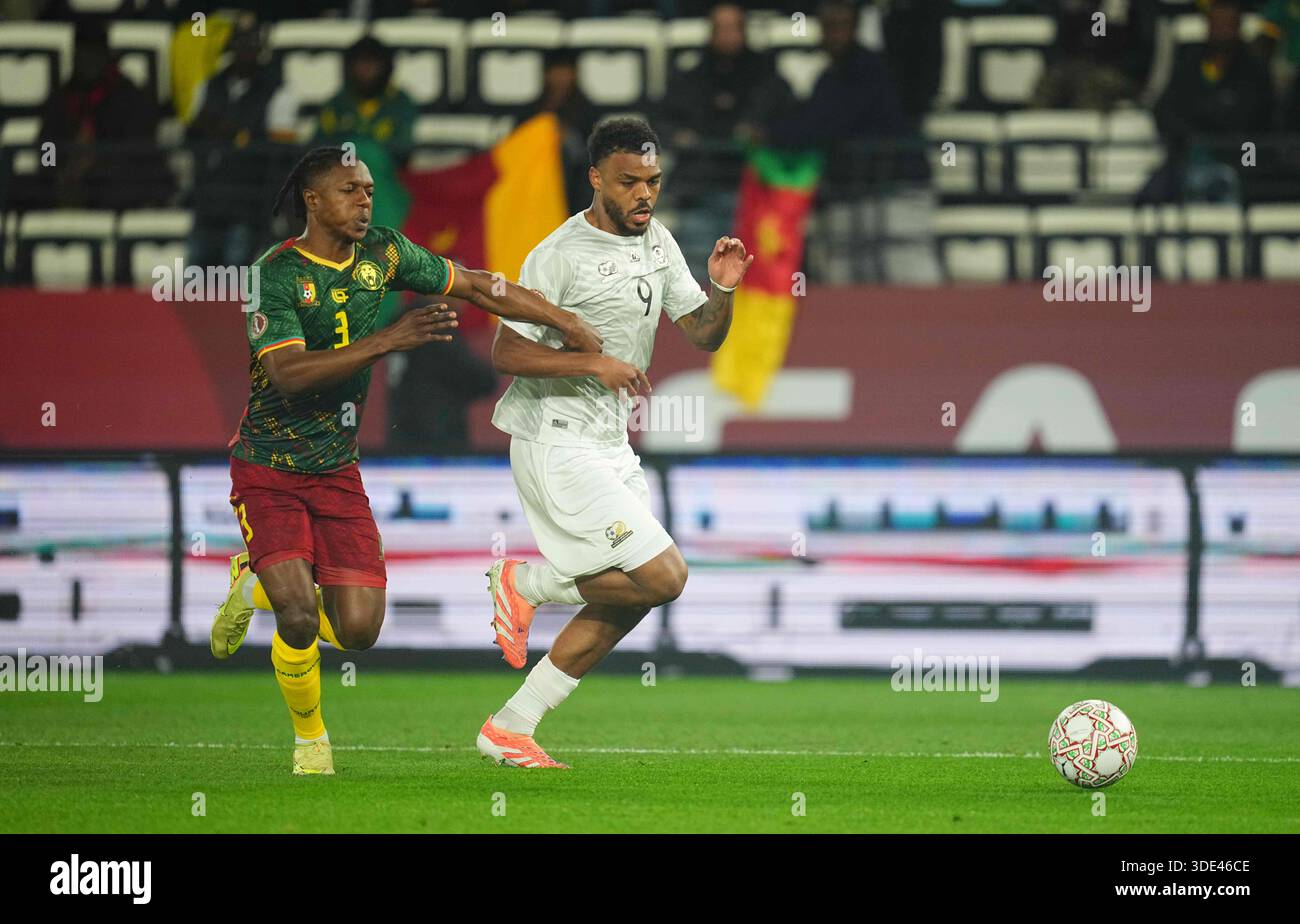 January 04 2026: Lyle Brent Foster of South Africa and Junior Che ...