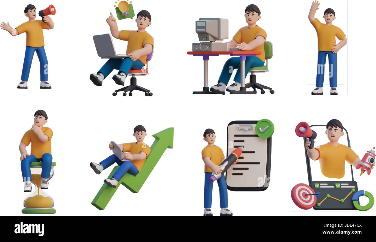 3d animation characters Stock Vector Images - Alamy