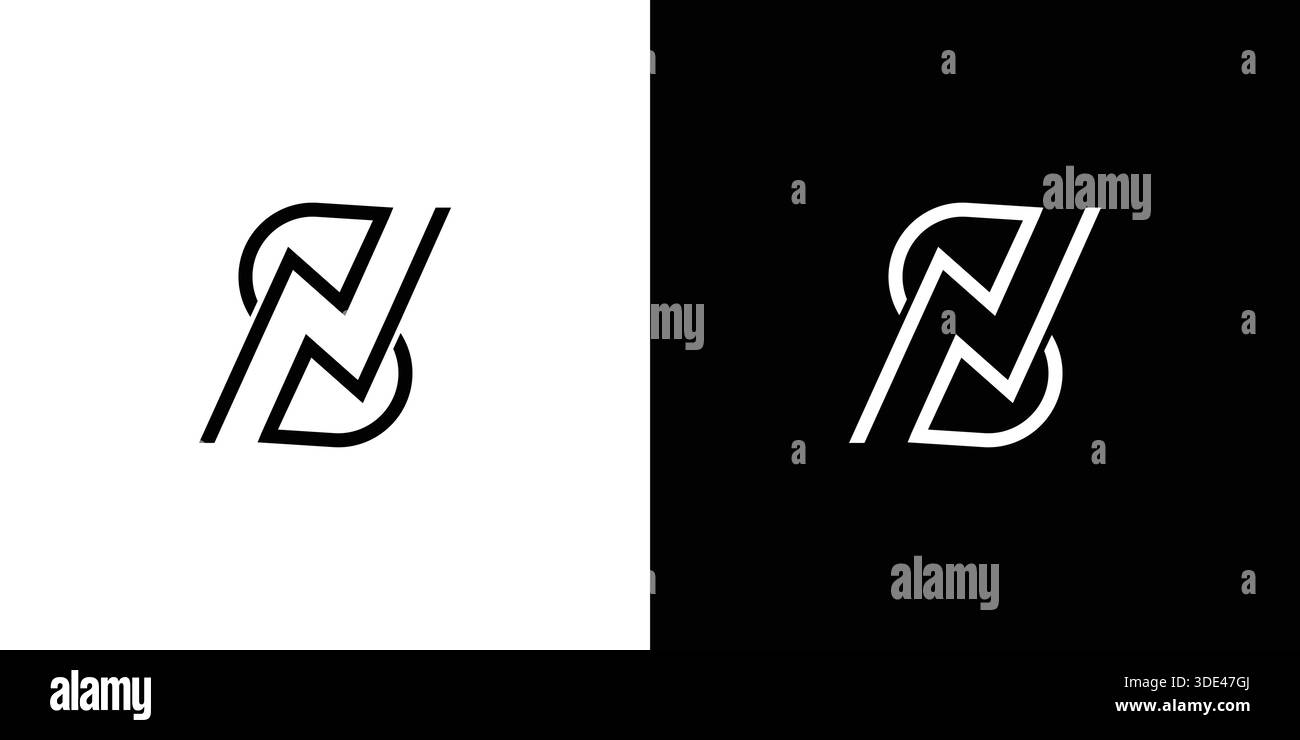 Modern and unique letter SN initials logo design Stock Vector Image ...