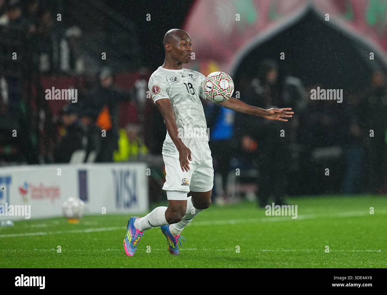 January 04 2026: Samukele Alucious Kabini of South Africa controls the ...
