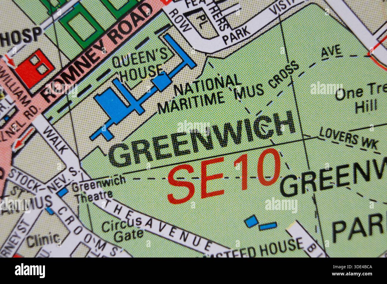 Greenwich - London, England, United Kingdom colour atlas district map ...