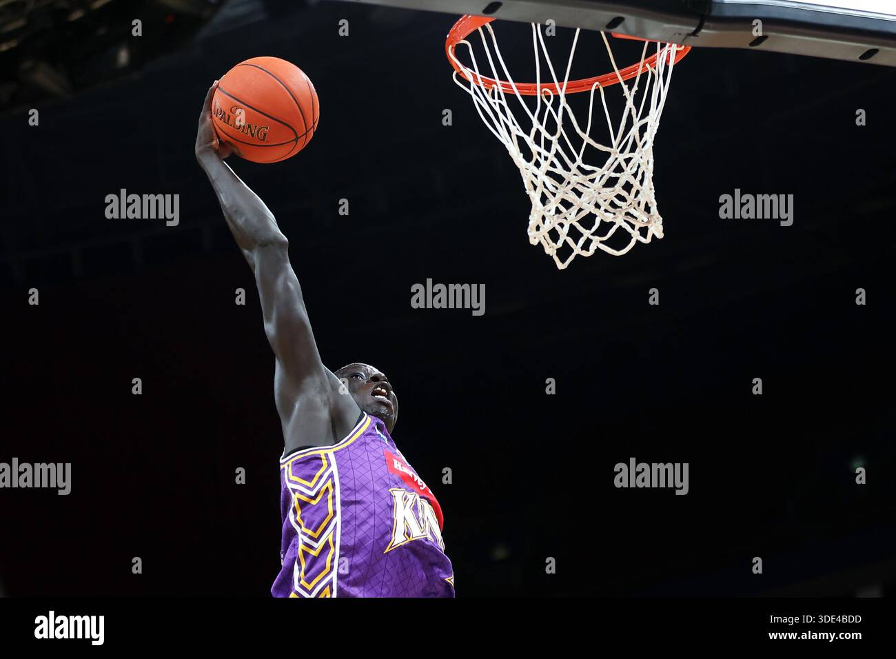 Makuach Maluach of the Kings dunks during the NBL Round 15 match ...