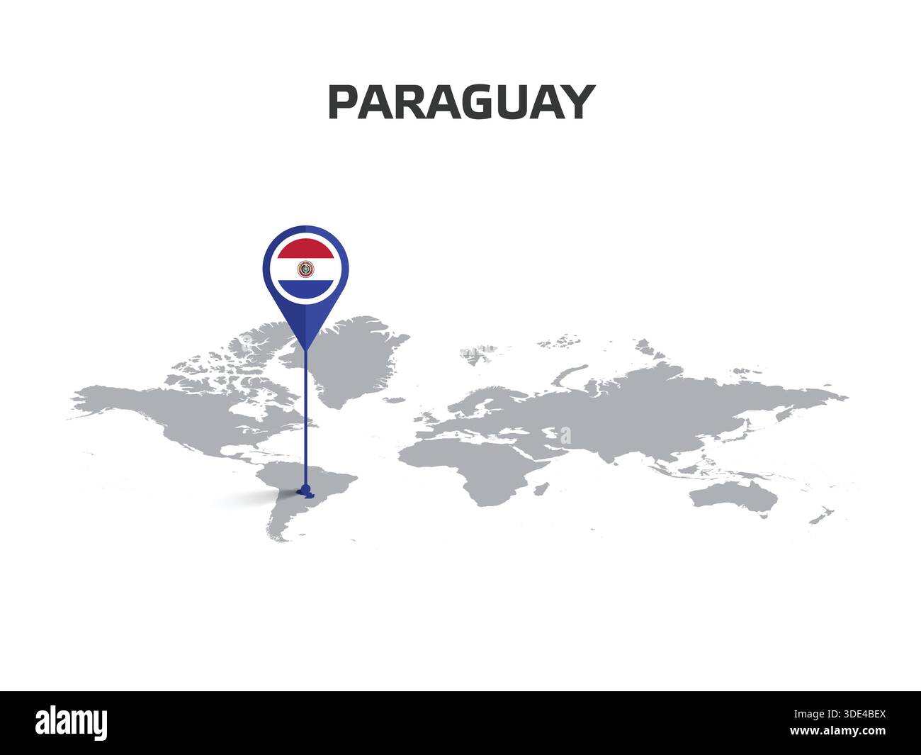 Paraguay on map south Cut Out Stock Images & Pictures - Alamy