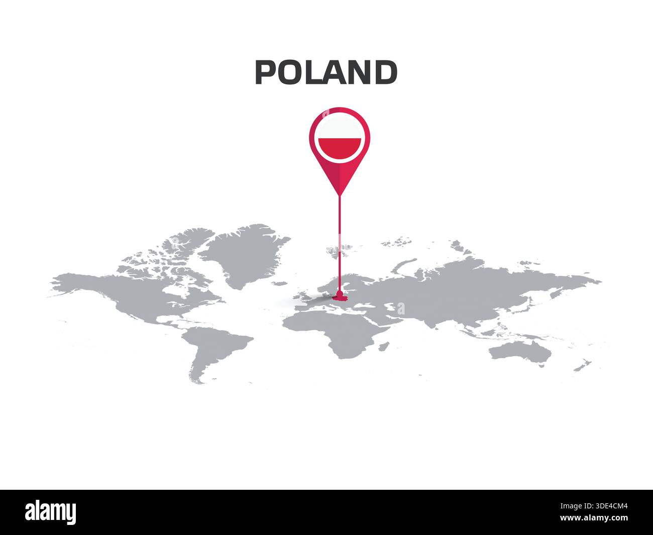 POLAND Location Pin on World Map with Flag in Pin's Body Stock Vector ...