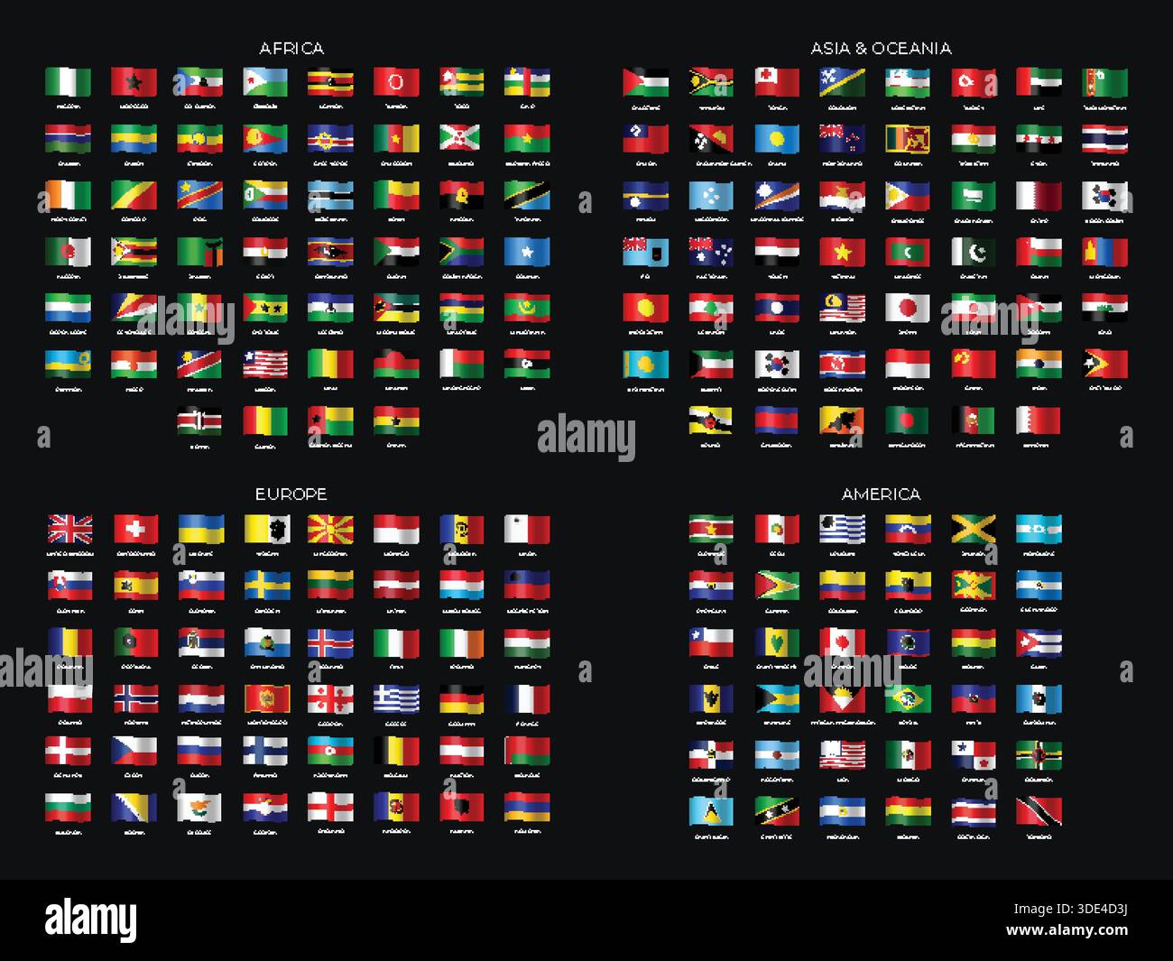 World Flags Collection by Continent, Set of All Country Flags of Europe ...