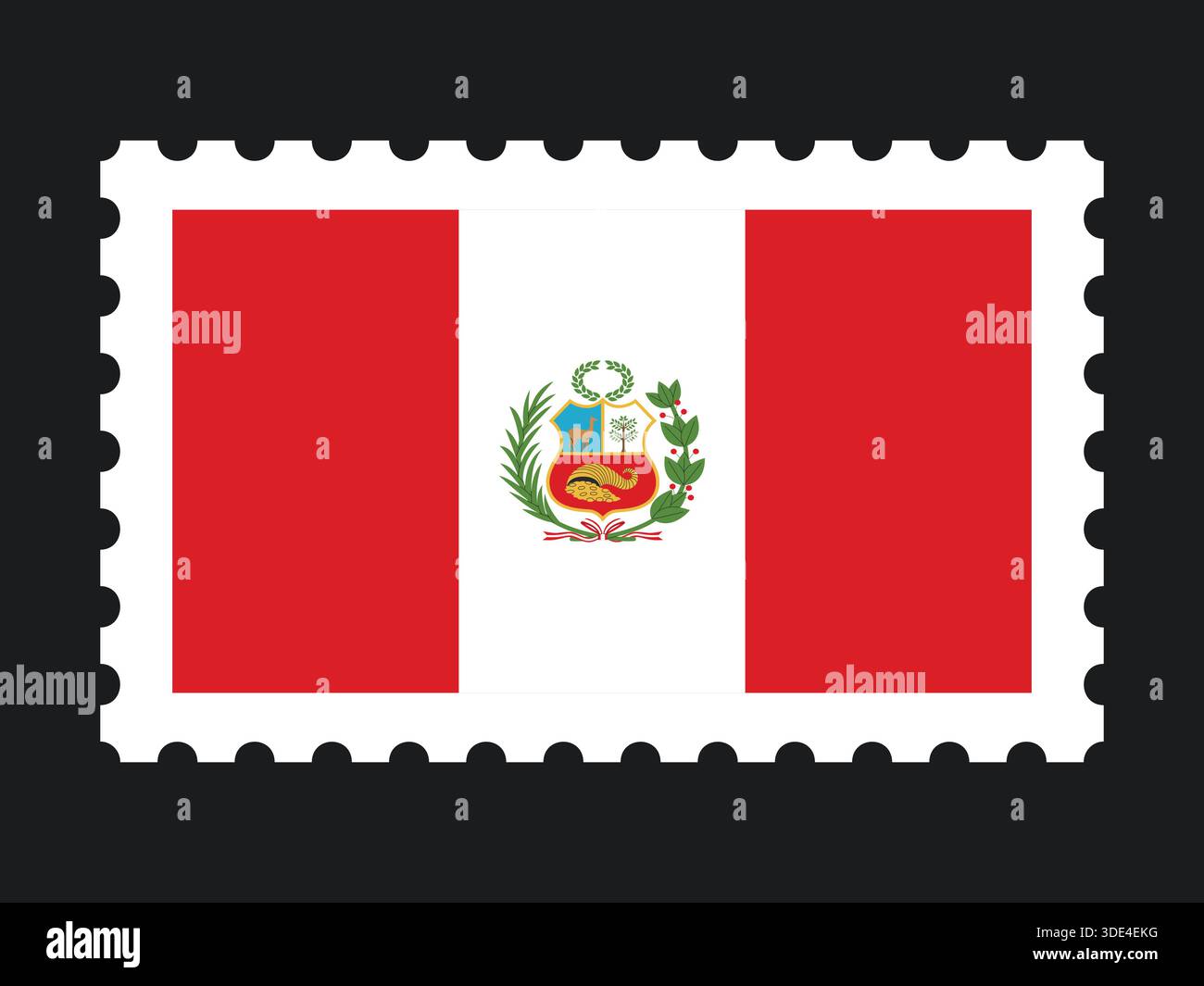 National Flag Postage Stamp Icon for Peru Mail, Patriotism, and ...