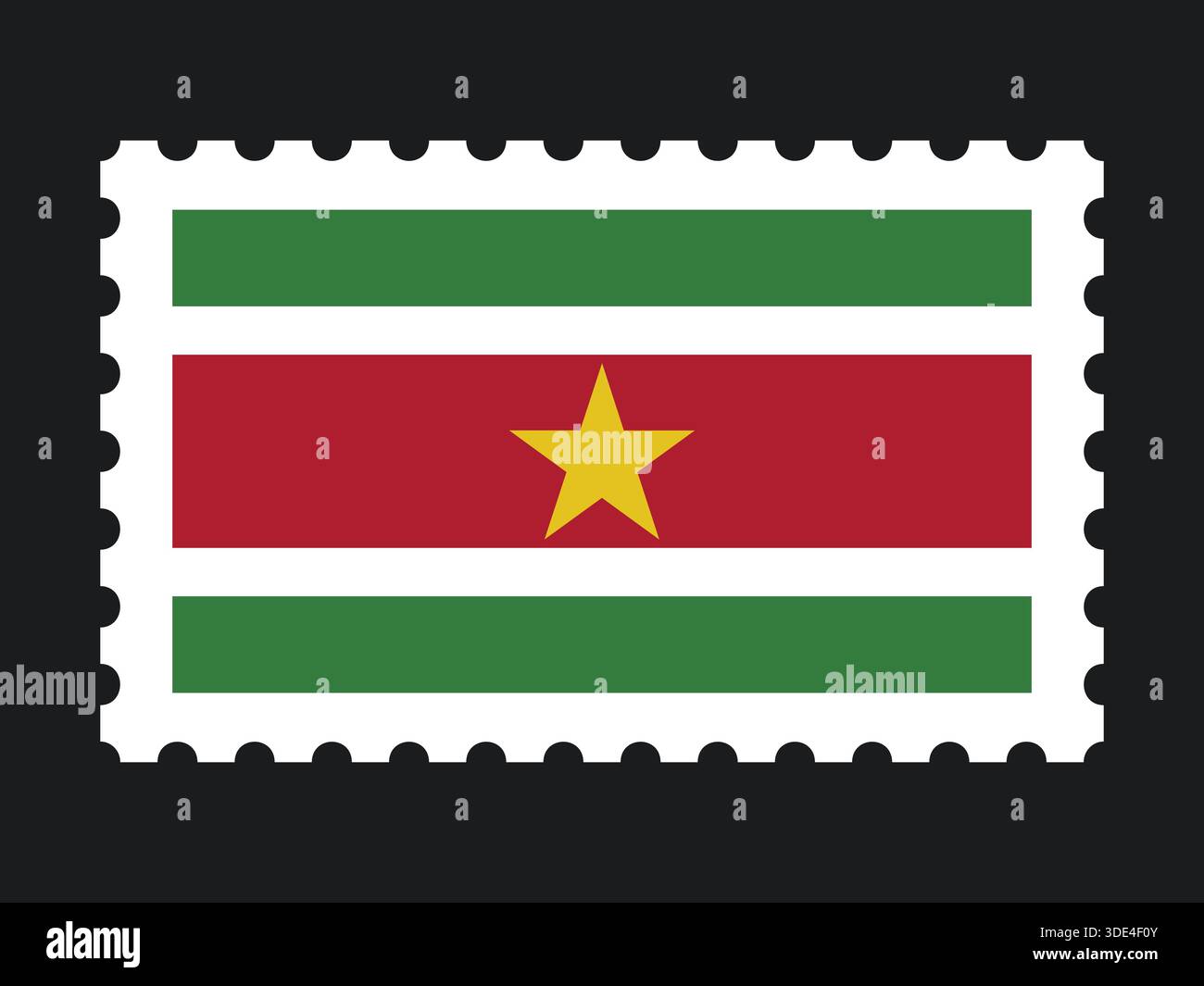 National Flag Postage Stamp Icon for SURINAME Mail, Patriotism, and ...