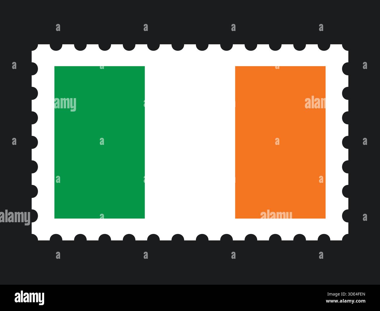 National Flag Postage Stamp Icon for IRELAND Mail, Patriotism, and ...