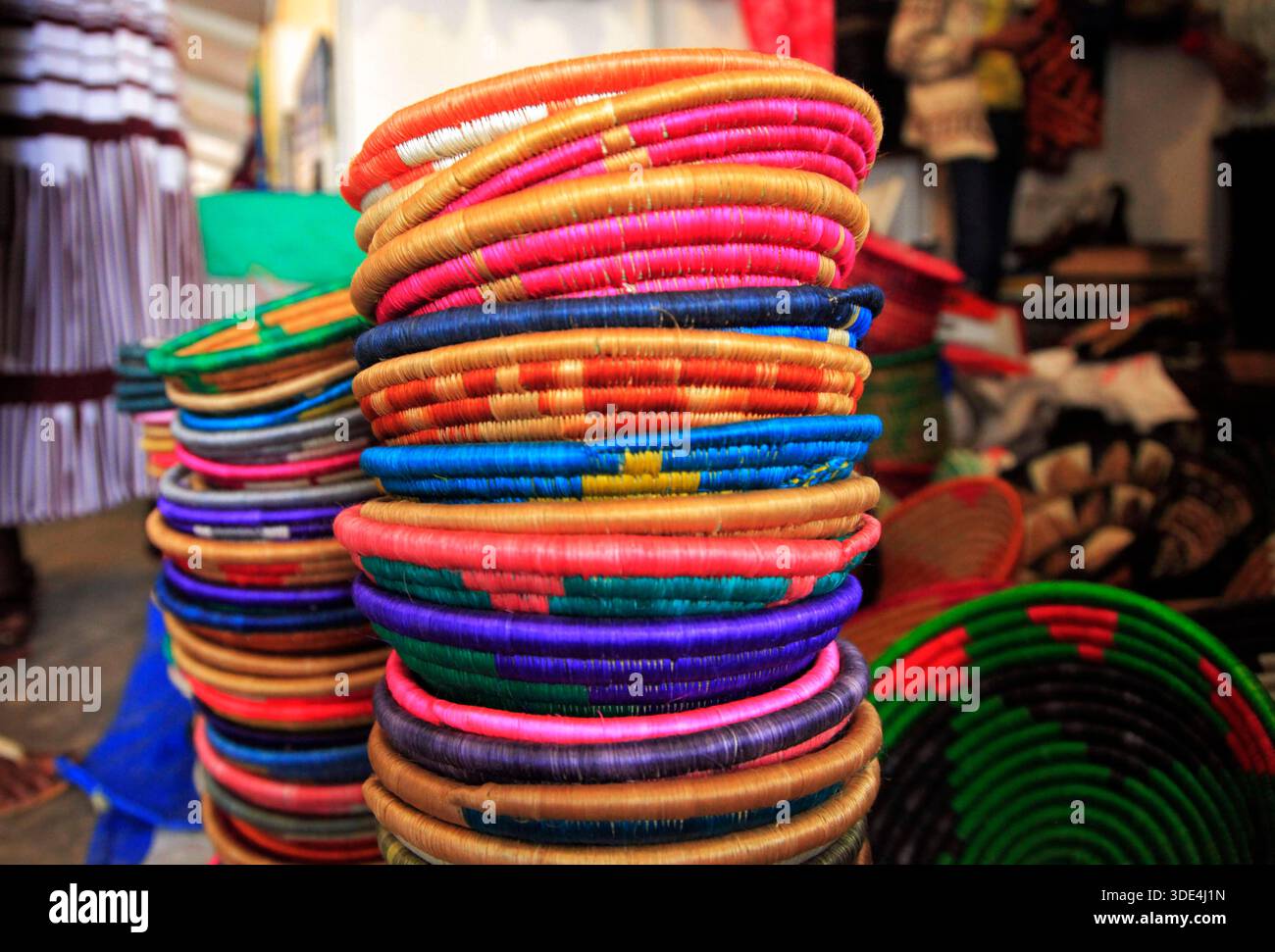 Rwanda, Kigali. Rwanda's traditional tool known as Agaseke. Made in ...