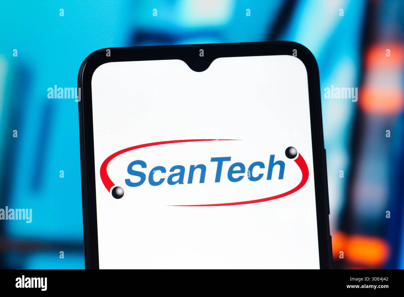 In this photo illustration, the ScanTech AI Systems (Scan Tech) logo is ...
